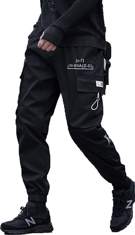 Ambcol Men's Jogger Pants Techwear Hip Hop Harem Pants Streetwear ...