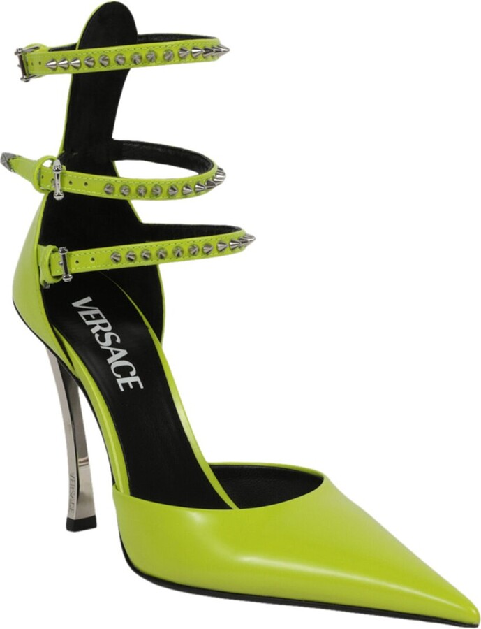 Versace Spiked Pin Point Leather Pump - ShopStyle