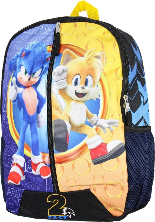 Sonic The Hedgehog Backpack Sonic And Tails 2 Fast Molded 16" Backpack ...