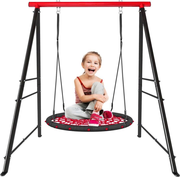 Slickblue Heavy-Duty Metal Swing Set Frame â" 880 lbs A-Frame Swing ...
