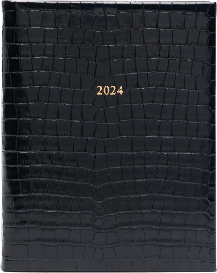 Aspinal of London 2024 Quarto embossed-crocodile diary - ShopStyle