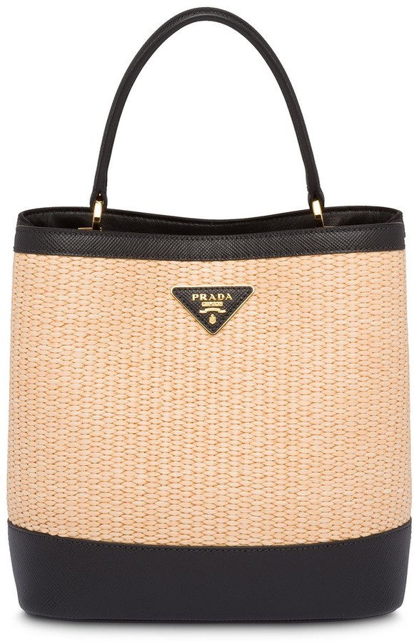 Prada Panier medium straw bag - ShopStyle