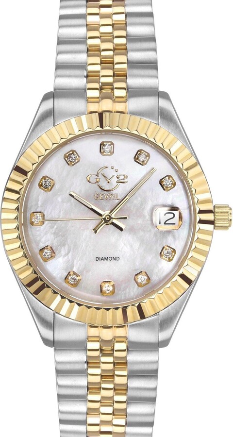 GV2 Naples Silver Dial 12404 Two Tone Swiss Quartz Watch - ShopStyle