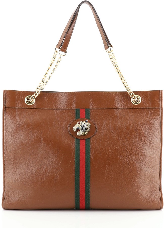 Gucci Rajah Chain Tote Leather Large - ShopStyle