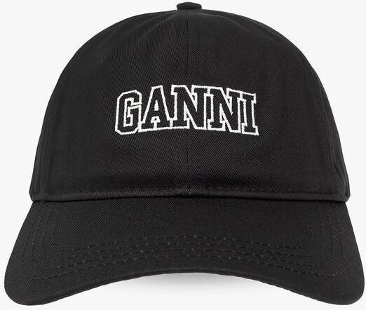 Ganni Logo Embroidered Baseball Cap - ShopStyle Hats