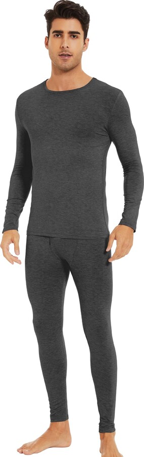 WiWi Thermal Underwear for Men Bamboo Viscose Long Johns Set Soft Warm ...
