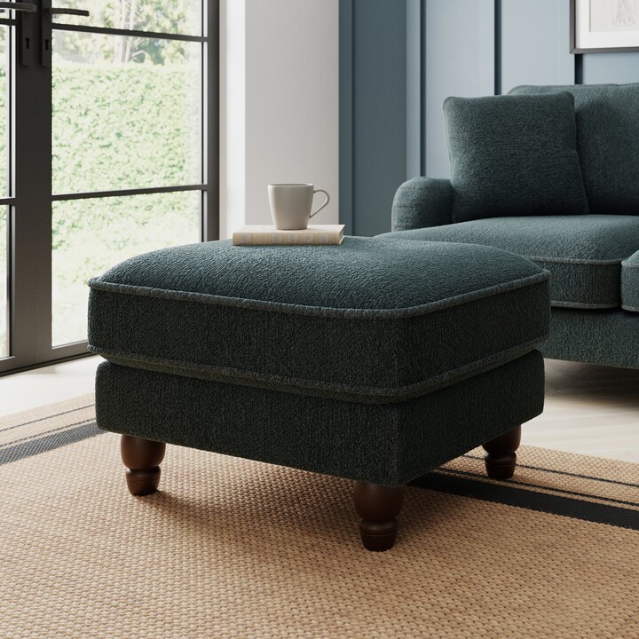 Dunelm Beatrice Chunky Soft Chenille Footstool Chunky Soft Chenille ...