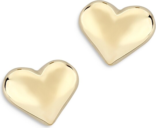 Bloomingdale's Fine Collection Puffed Heart Studs in 14K Yellow Gold - Exclusive - ShopStyle ...