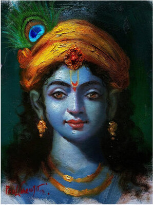 Exotic India Lord Krishna Oil Painting On Canvas | Artwork By Paul ...