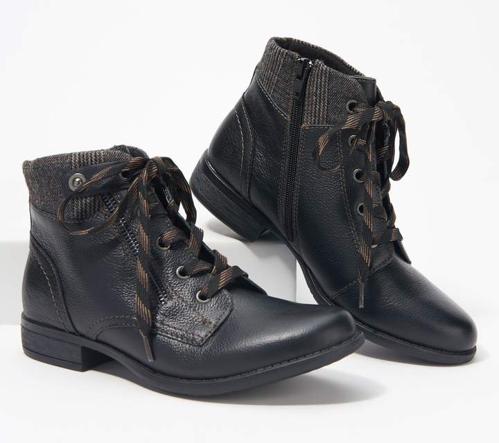 Earth Origins Leather Block-Heel Ankle Boots - Navigate Nesta - ShopStyle