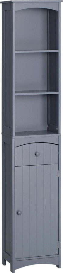 Homcom Bathroom Storage Cabinet, Free Standing Bath Storage Unit, Tall ...