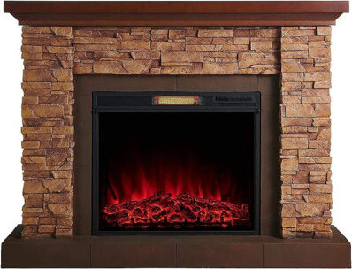 Loon Peak Feico Stackstone Electric Fireplace Mantel Package - Stacked ...