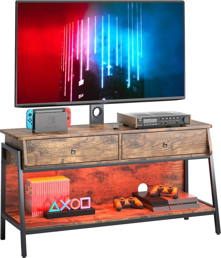 Bestier Modern 43 Inch Wide 2 Drawer Entertainment Console Table with ...