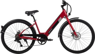 Huffy Adult Lyndon 27.5" Step Through Hybrid Electric Bike - Red ...