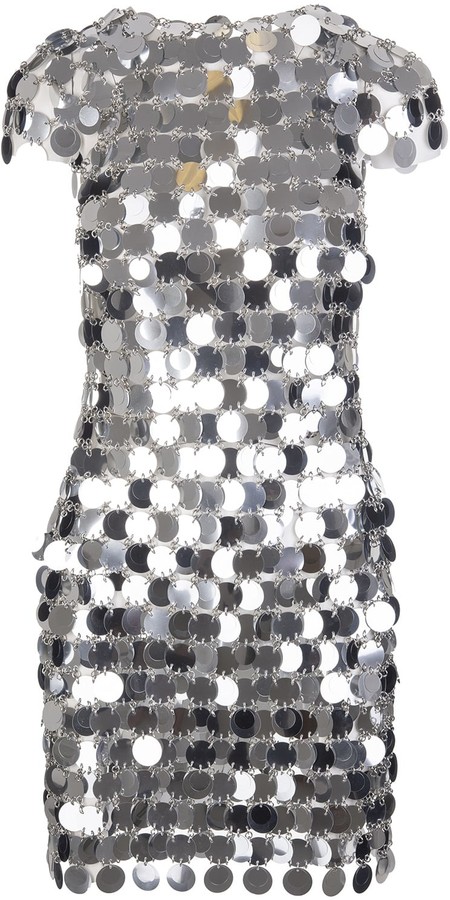 Paco Rabanne Mini Dress With Mirror Effect Discs - ShopStyle