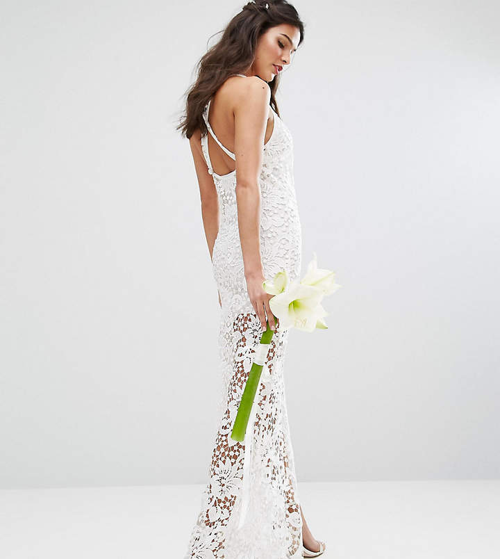 Body Frock Bodyfrock Bridal Crochet Maxi Dress with Cross Back - ShopStyle