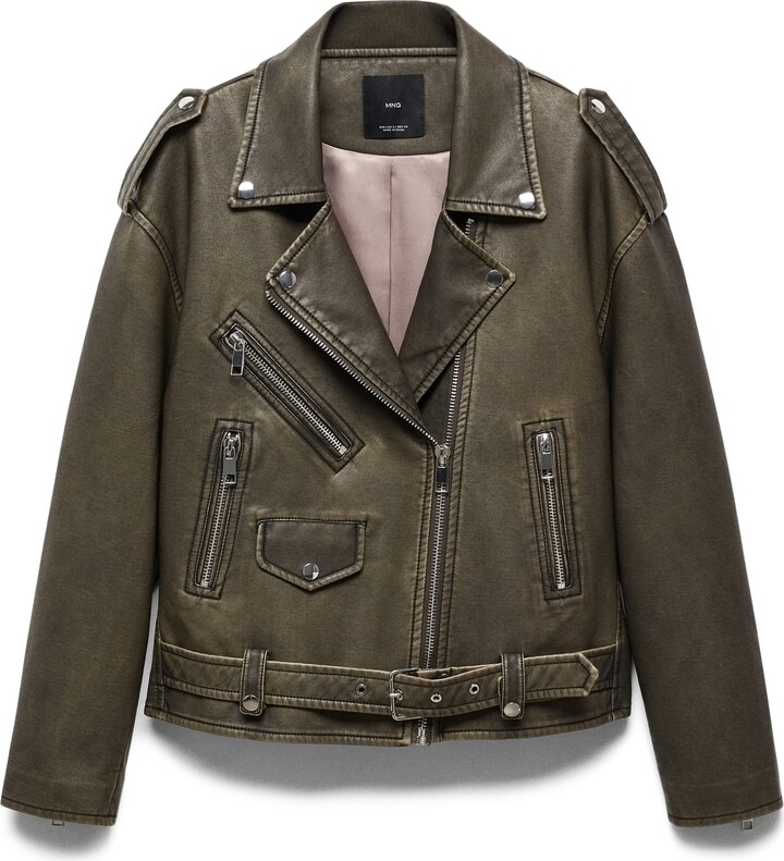 MANGO Faux Leather Moto Jacket - ShopStyle