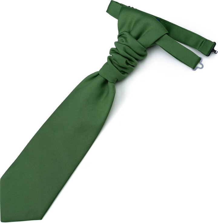 Abel & Burke Piquant Green Satin Cravat Ruche Wedding Pre-Tied Ascot ...