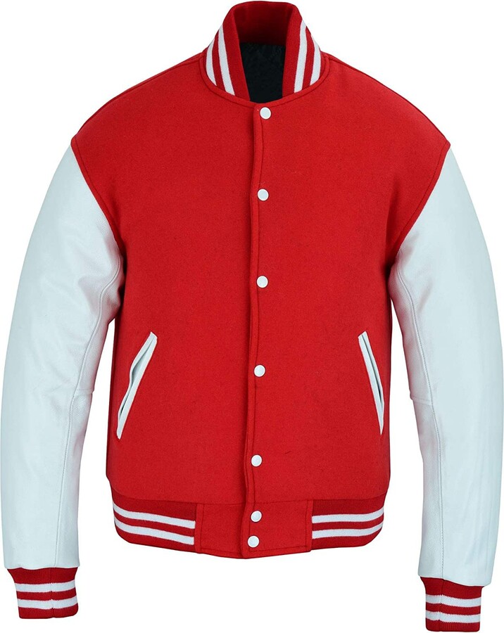 Modernage Classic Hybrid Varsity Jacket University Letterman Bomber ...