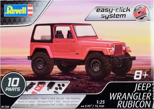 Level 2 Easy-Click Model Kit Jeep Wrangler Rubicon 1/25 Scale Model by ...