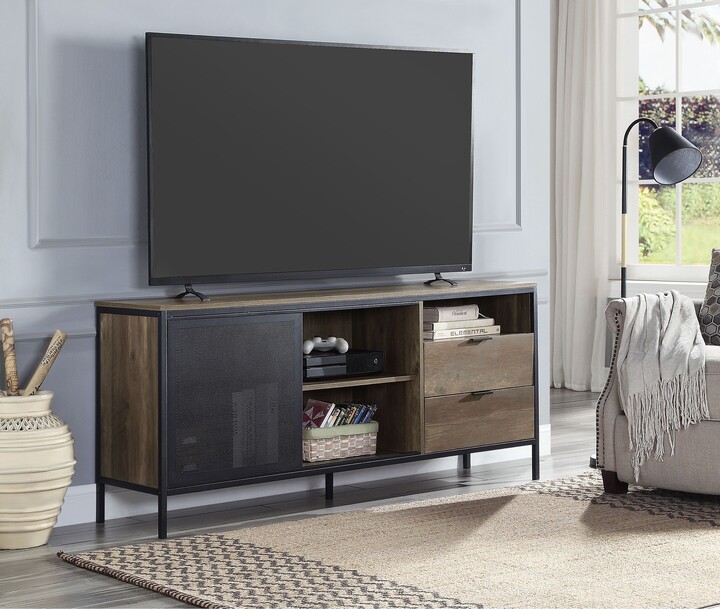 Calnod Retro Industry Style 63" TV Stand with Metal Frame, 2 Drawers ...