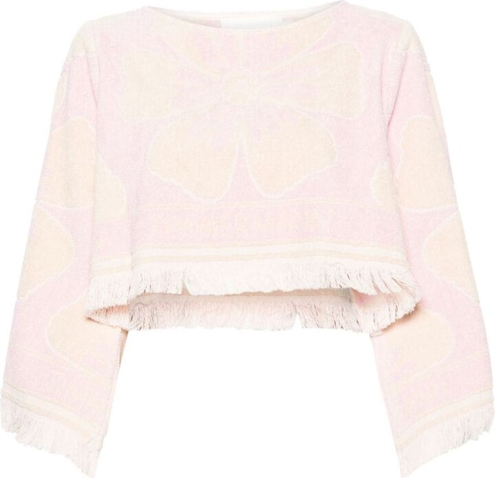 Zimmermann Logo Towelling Cropped Top - ShopStyle