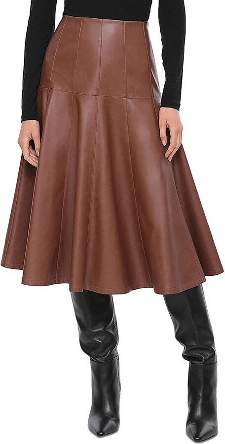 Bagatelle Womens Below Knee Faux Leather Midi Skirt - ShopStyle