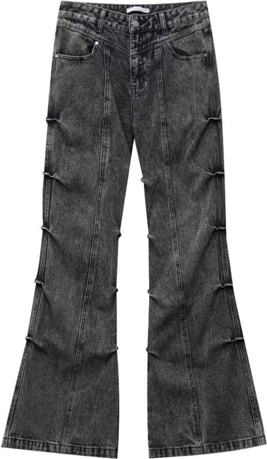 rtdgcv Men's Jeans Bootcut Flared Jeans for Men Vintage Style Fashion ...