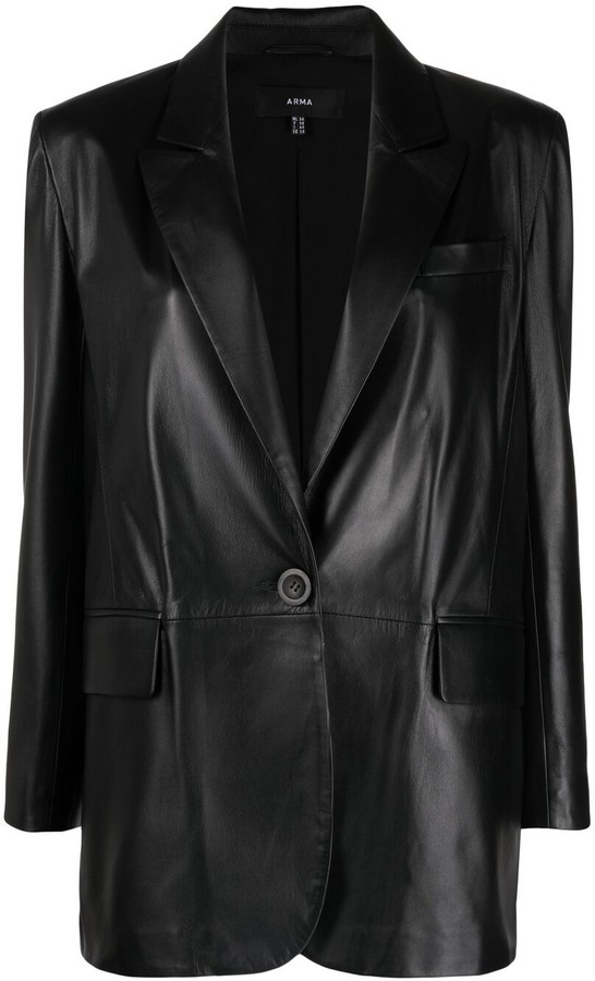Arma Single-Breasted Leather Jacket - ShopStyle