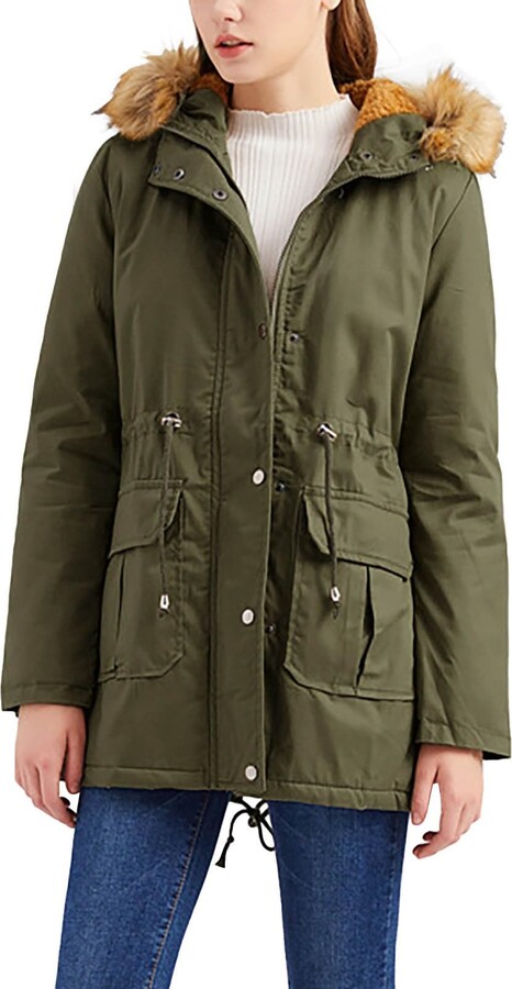 Generic Winter Jackets for Women Half Long Warm Faux Fur Lined Winter ...