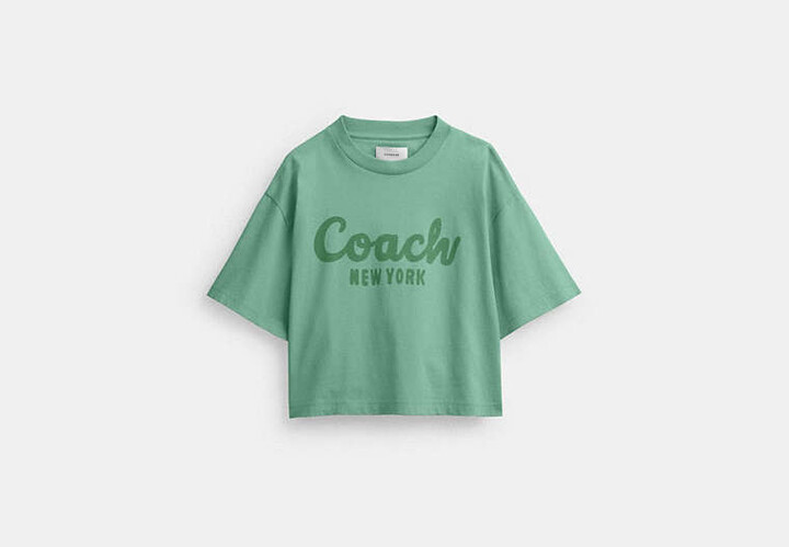 Coach Cursive Signature Cropped T Shirt - ShopStyle