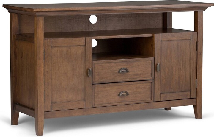 Tall Mansfield Solid Wood TV Stand for TVs up to 60" Light Golden Brown ...