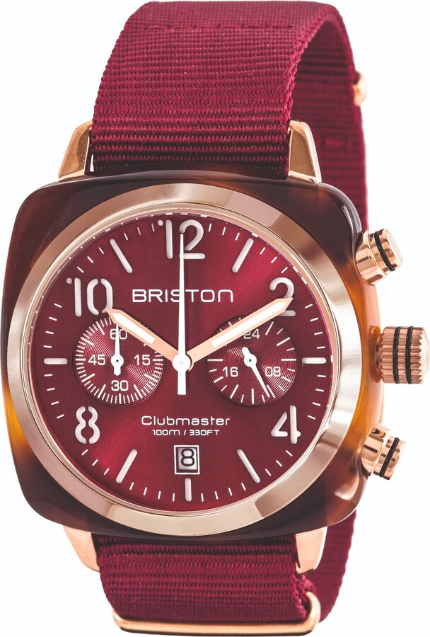 Briston Clubmaster Classic Chronograph Tortoise Shell Acetate, Red ...