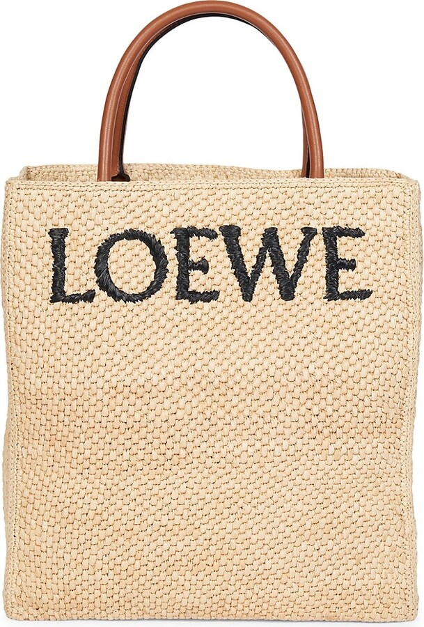 Loewe A4 Raffia & Leather Tote Bag - ShopStyle