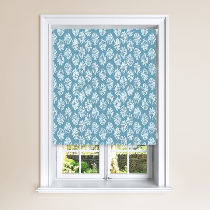 Lister Cartwright Fern Periwinkle Blackout Roller Blind Blue and White - ShopStyle Curtains