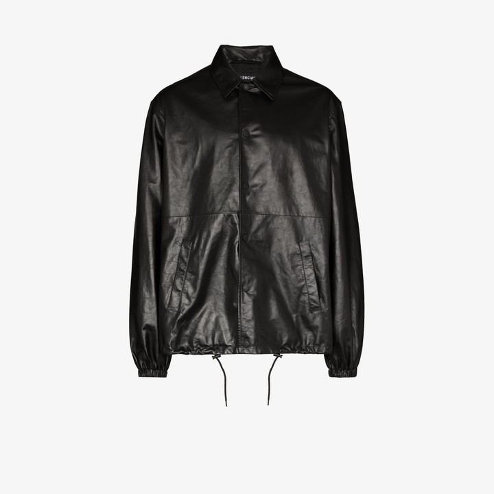 Balenciaga Leather Windbreaker Jacket - ShopStyle