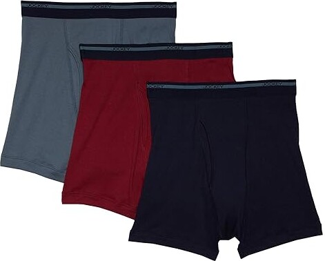 Jockey 100% Cotton Classic Knits Full Rise Boxer Brief 3-Pack (True ...