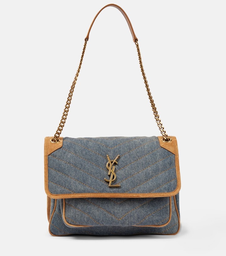Saint Laurent Niki Medium denim shoulder bag - ShopStyle