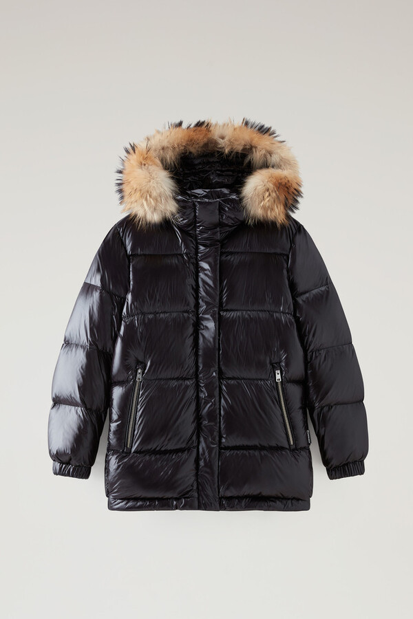 Woolrich Aliquippa Parka in Glossy Nylon with Detachable Fur Trim - ShopStyle Coats