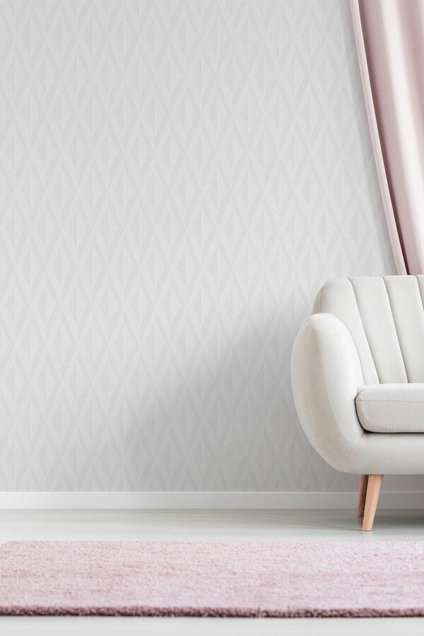 Superfresco Paintable Nouveau Geometric White Textured Heavy Duty ...