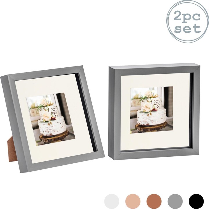 Nicola Spring 8x8" 3D Box Photo Frames 4x4" x2 - ShopStyle