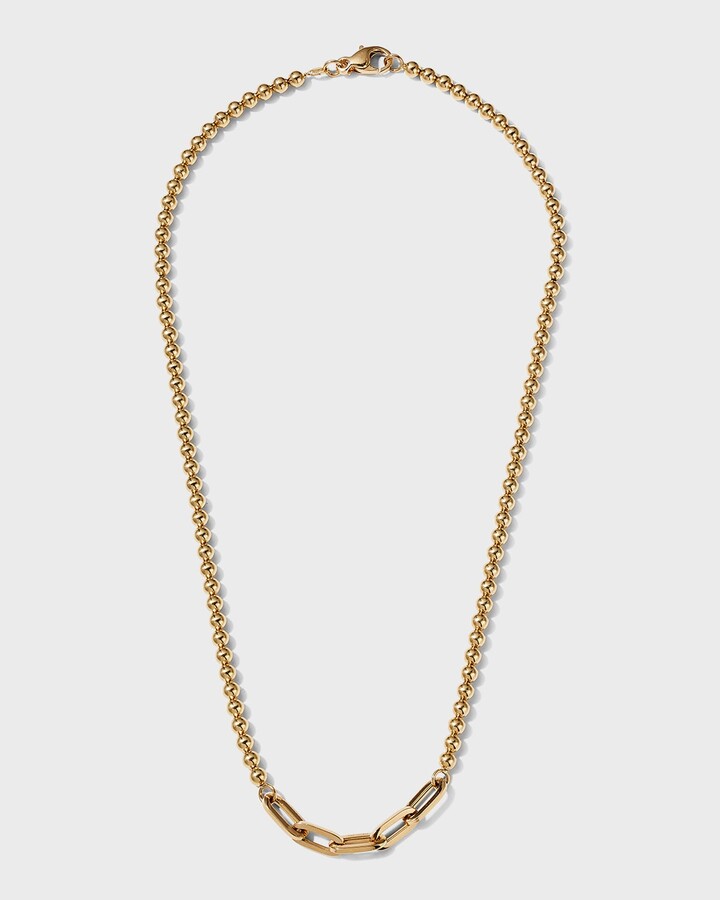 Fern Freeman Jewelry Yellow Gold Ball Chain and Triple Paper Clip Link ...