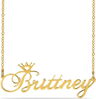 Zales Script Name with Heart Cut-Out Crown Necklace in Sterling Silver ...