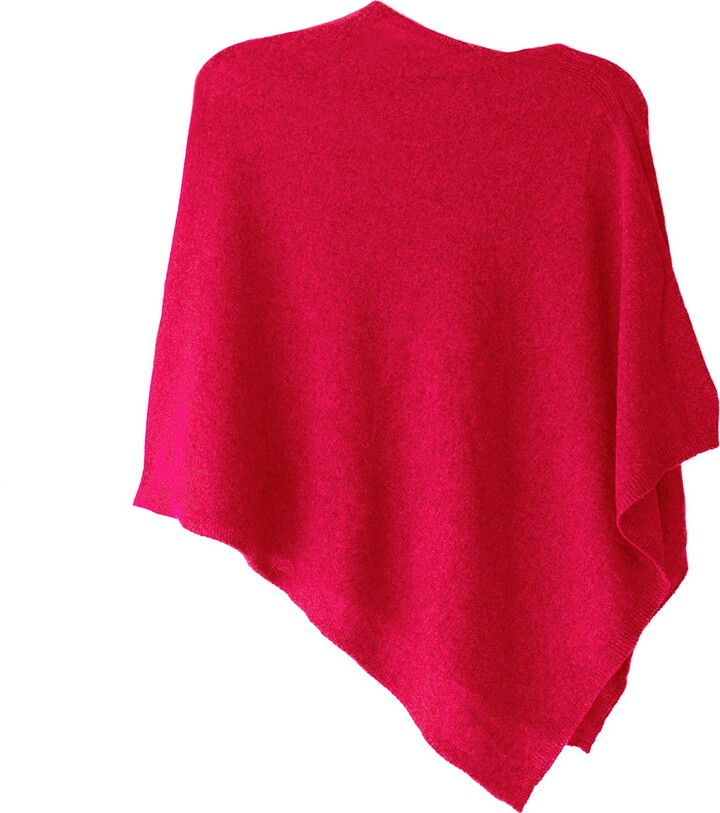 House of Conti Firenze Cashmere Blend Poncho Red - ShopStyle