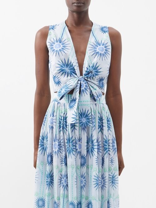 Emporio Sirenuse Sonia Sea U Cotton Crop Top - ShopStyle