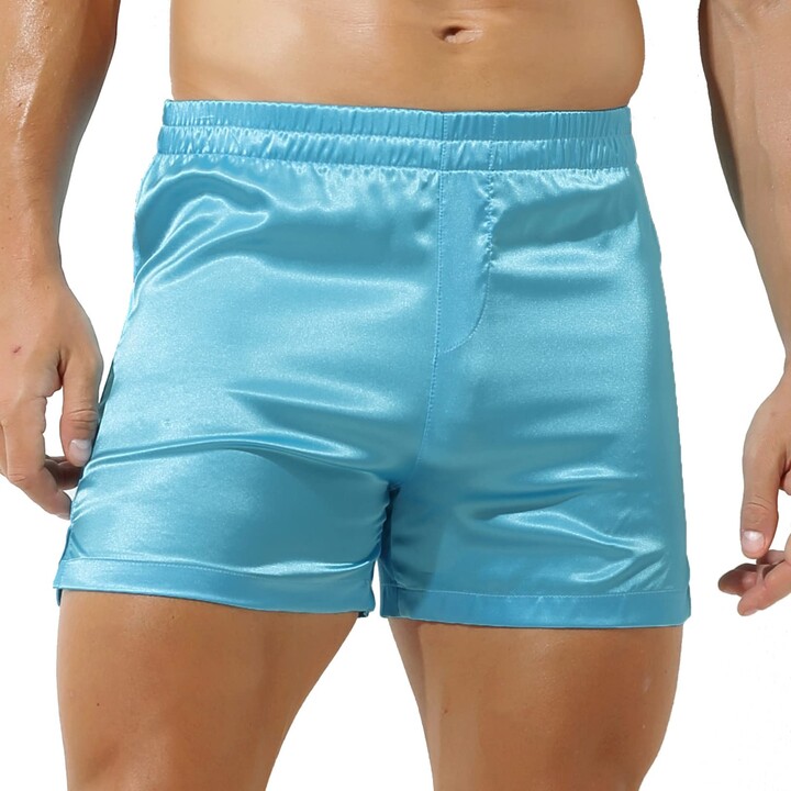 Choomomo Men's Silk Frilly Shiny Satin Boxer Shorts Lounge Underwear ...