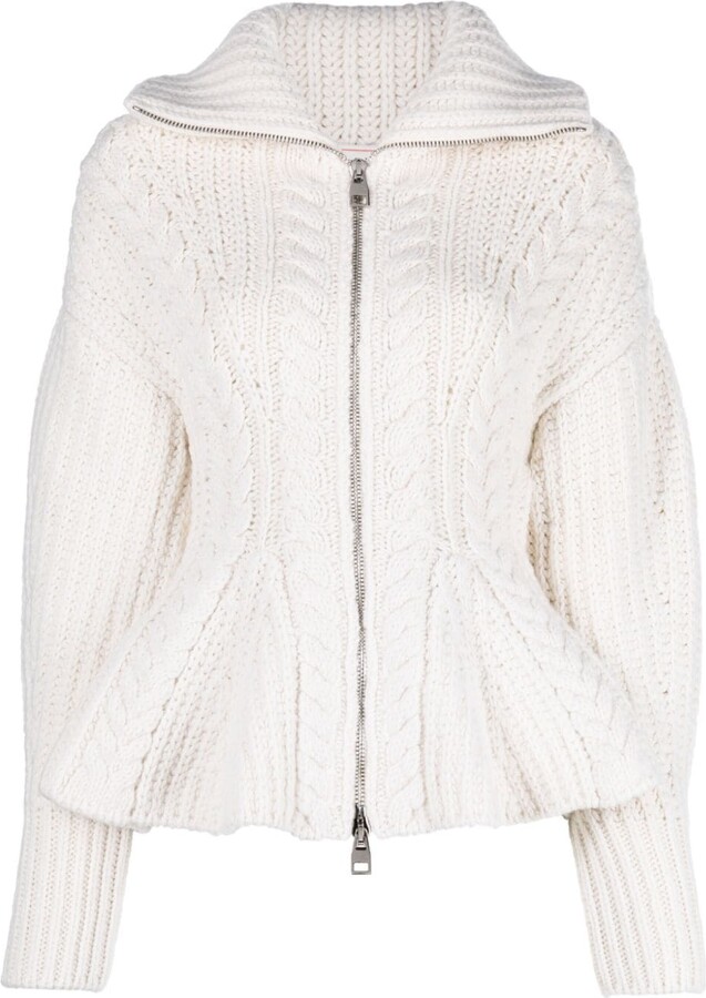 Alexander McQueen Cable-Knit Zip-Up Cardigan - ShopStyle