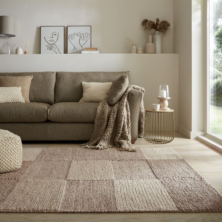 Dunelm Pebble Patchwork Rug Natural - ShopStyle