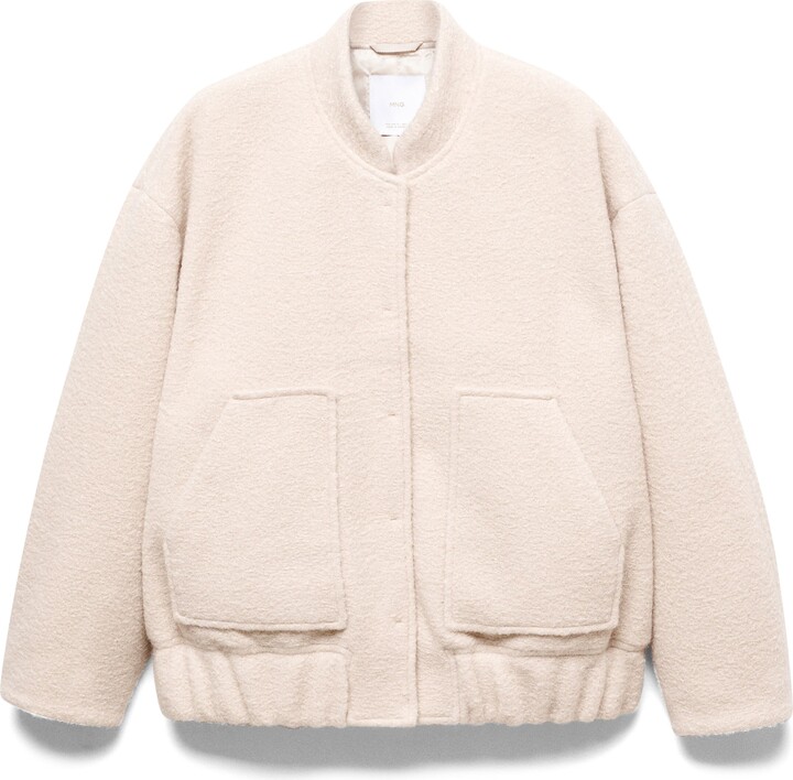 MANGO Oversized Textured Bomber Jacket - ShopStyle