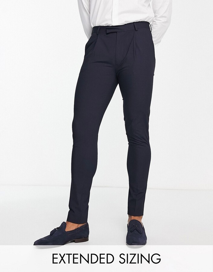 Noak 'Camden' super skinny premium fabric suit pants in navy with ...
